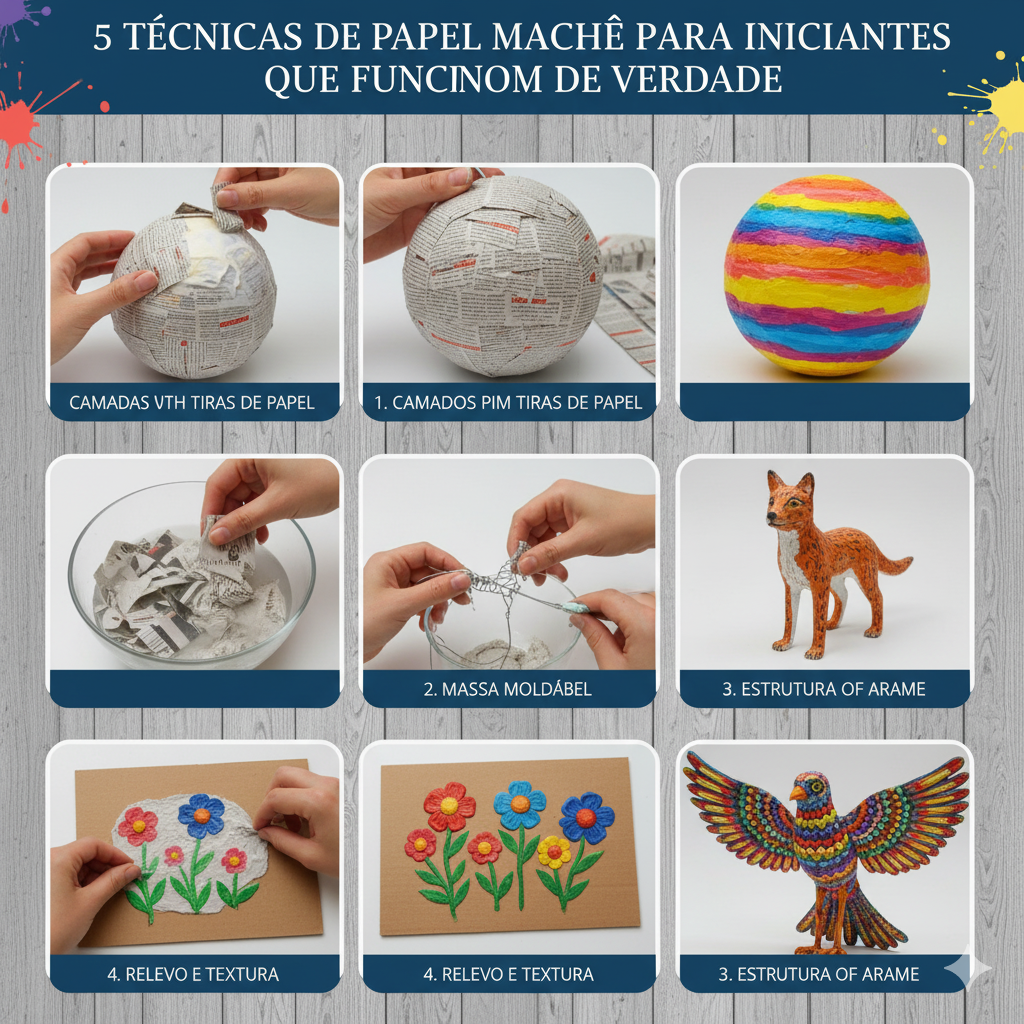 5 Técnicas de Papel Machê para Iniciantes que Funcionam de Verdade - X ...